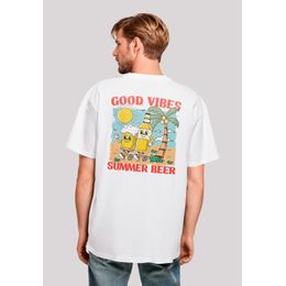 F4NT4STIC Herren T-Shirt "Summer Time Vintage Beer Cartoon", wei&szlig;, Gr. L, Obermaterial: 100% Baumwolle, Shirts, Premium Qualit&auml;t