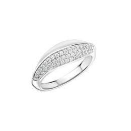 ZEEme Damen Fingerring "Silber 925 rhodiniert mit Zirkonia wei&szlig;", 054 (17,2), Silber 925 (Sterlingsilber), wei&szlig;, Silber 925 (Sterlingsilber),