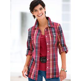 Casual Looks Damen Karobluse, rot, Gr. 36, gemustert, kariert, 100% Baumwolle, Blusen