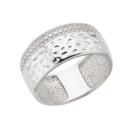 ZEEme Damen Fingerring "Silber 925 rhodiniert mit wei&szlig;en Zirkonia-Steinen", 021 (66,1), Silber 925 (Sterlingsilber), wei&szlig;, Silber 925
