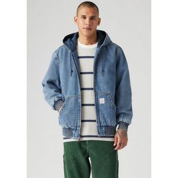 Levi's LEVI'S Herren Jeansjacke, blau, Gr. L, unifarben, Denim/Jeans, Obermaterial: 100% Baumwolle, Jacken, mit Kapuze
