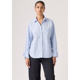 Levi's LEVI'S Damen Jeansbluse "HARLIE BOYFRIEND SHIRT"amari stripe chambray blau 1 poplin, Gr. L, Web, Obermaterial: 100% Baumwolle, Blusen, mit Brusttasche