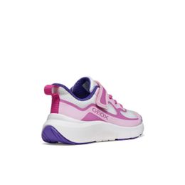 Geox M&auml;dchen Sneaker "J PRO-RAN GIRL", Gr. 37pink, wei&szlig;, Synthetik, Textil, Mesh, kontrastfarbene Details, Schuhe, Slipper mit Klettverschluss,