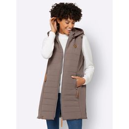 Casual Looks Damen Steppweste, grau, Gr. 54, unifarben, 100% Polyester, Wattierung:100% Polyester, Westen