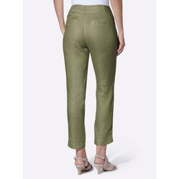 Damen Leinenhoseoliv, Gr. 36, Ashley Brooke BY HEINE, unifarben, 100% Leinen, Hosen