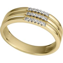 Firetti Damen Diamantring "Schmuck Geschenk Gold 333 Damenring Goldring Fingerring Bicolor", 18, 0,08 P2 = erkennbare Einschl&uuml;sse, Diamanten Gelbgold