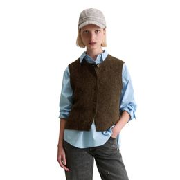 Marc O'Polo Damen Strickweste "aus Alpakawolle-Wolle-Mix"schwarz espresso, Gr. L, MARC O'POLO DENIM, unifarben, Obermaterial: 42% Polyamid, 28% Wolle, 28%