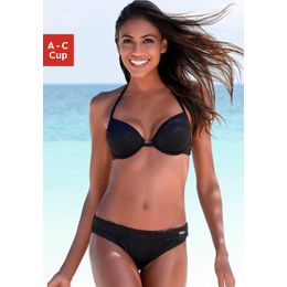 Bench. Damen Push-Up-Bikini-Top "Perfect", schwarz, Gr. 40, unifarben, Microfaser, Polyamid, Bikini-Oberteile, im Uni-Style