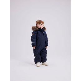 name it Jungen Overall "NMNSNOW10 SUIT SOLID FO NOOS", blau, Gr. 80, unifarben, Fleece, Obermaterial: 100% Polyester, Overalls