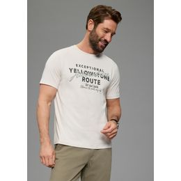 MAN'S WORLD Rundhalsshirt MAN'S WORLD "Neue Kollektion", Jungen, Gr. XL (56/58), wei&szlig; (beige), Single Jersey, Obermaterial: 100% Baumwolle, bedruckt, normal, Rundhals, Shirts Rundhalsshirt, normale Passform, Kurzarm, mit Print-Applikation