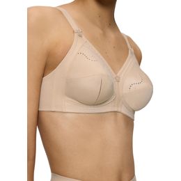 Triumph Damen B&uuml;gelloser BH "Doreen + Cotton 01 N", Gr. 100, beige, Microtouch, Obermaterial: 35% Polyester, 29% Polyamid, 22% Baumwolle, 13%
