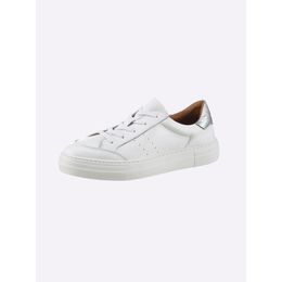 Heine Damen Sneaker, Gr. 40, wei&szlig;, Leder, Rindsleder, Schuhe
