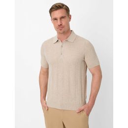 Brax Herren Strickpolo Style PASCAL beach, Beige, Gr. M