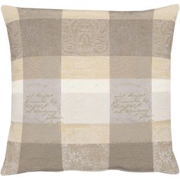 Dekokissen Apelt, B:49cm L:49cm, beige, Polyester, Dekokissen_Sitzkissen_Kissenh&uuml;llen, "3042 Zeitlos elegantes Jacquardmotiv", Kissenh&uuml;lle ohne