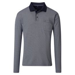 Casamoda Herren Langarm-Poloshirt "Casamoda Polo-Shirt Langarm gestreift", grau, Gr. XXL, 60% Baumwolle, 40% Polyester, Shirts
