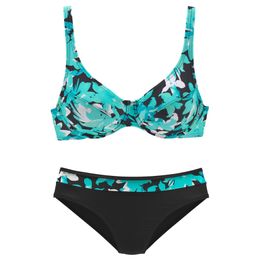 Damen B&uuml;gel-Bikini, gr&uuml;n, Gr. 36, PETITE FLEUR BY LASCANA, floral, Polyamid, Bikini-Sets, mit floralem Druck