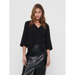 Jacqueline de Yong JDY Damen Shirtbluse "JDYLION CAPOTE 3/4 SHIRT WVN NOOS", schwarz, Gr. 36, unifarben, Web, Obermaterial: 100% Polyester, Blusen