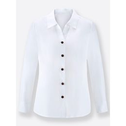 Inspirationen Damen Klassische Bluse, wei&szlig;, Gr. 54, unifarben, 50% Baumwolle, 50% Polyester, Blusen