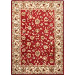 Wollteppich Theko, B:70cm H:14mm L:140cm, rot, Schurwolle, Wohnzimmer, Teppiche, "Royal Ziegler 503", reine Wolle, handgetuftet, Orient-Optik, mit