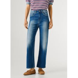 Straight-Jeans Pepe Jeans "UHW &ndash; Ultra High Waist", Damen, Gr. 26, L&auml;nge 30, used blau, Denim/Jeans, Obermaterial: 83% Baumwolle, 15% Polyester, 2% Elasthan, straight fit lang, Jeans Straight-Jeans, mit hohem Bund