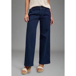 Arizona Damen Weite Jeans, blau, Gr. 46, unifarben, Denim/Jeans, Obermaterial: 98% Baumwolle, 2% Elasthan, Jeans, weite Beinweite, normale Leibh&ouml;he,
