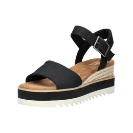 Toms Shoes TOMS Damen Keilsandalette "TOMS Sandalen Textil", Gr. 41, schwarz, Textil, Schuhe