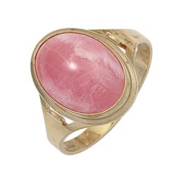 Jobo Damen Goldring, 50, Gelbgold 585, gelb, Gelbgold 585, Fingerringe, 585 Gold mit Rhodochrosit