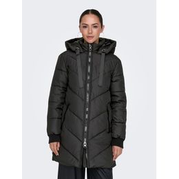 Jacqueline de Yong JDY Damen Steppmantel "JDYSKYLAR LIFE HOOD JACKET OTW NOOS", schwarz, Gr. L, unifarben, Web, Obermaterial: 100% Polyester, M&auml;ntel