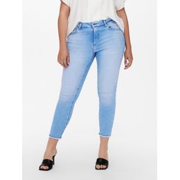 Only CARMAKOMA Damen Skinny-fit-Jeans "CARWILLY REG SK ANK RW REA4348", blau, Gr. 48, unifarben, Denim/Jeans, Obermaterial: 92% Baumwolle, 6%
