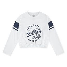 LEVI'S KIDS M&auml;dchen Longsleeve "LVG VARSITY LS TEE"blanc de blanc, Gr. 12, bedruckt, Jersey, Obermaterial: 62% Polyester, 34% Viskose, 4% Elasthan,