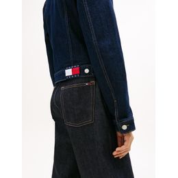 Tommy Jeans Damen Jeansjacke "CLASSIC TRUCKER EXT DI4156"denim schwarz, Gr. L, unifarben, Denim/Jeans, Obermaterial: 99% Baumwolle, 1% Elasthan,