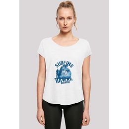 F4NT4STIC Damen T-Shirt "Hawaii Surf Beach Summer", wei&szlig;, Gr. S, Obermaterial: 100% Baumwolle, Shirts, Premium Qualit&auml;t