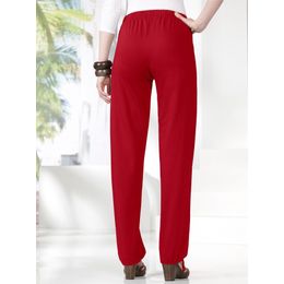Classic Basics Damen Jerseyhose, rot, Gr. 22, unifarben, 100% Baumwolle, Hosen