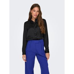 Jacqueline de Yong JDY Damen Satinbluse "JDYFIFI L/S SHIRT WVN NOOS", schwarz, Gr. 36, unifarben, Web, Obermaterial: 100% Polyester, Blusen