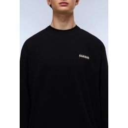 Napapijri Herren Sweatshirt "B-SMALL BOX C BEIGE DIMITY"schwarz beauty, Gr. S, Sweatware, Obermaterial: 100% Baumwolle, Sweatshirts, sportlicher