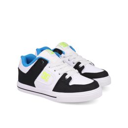 DC Shoes Kinder Sneaker "Pure Elastic", Gr. 5schwarz, blau, lime, Obermaterial:55.4% Leder, 44.6% Synthetikmaterial;, Schuhe