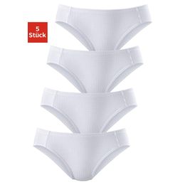 Damen Bikinislip, PETITE FLEUR BY LASCANA, Gr. 42, wei&szlig;, Piqu&eacute;, Obermaterial: 95% Baumwolle, 5% Elasthan, unifarben, Unterhosen, aus weicher