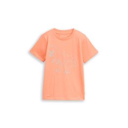 Tom Tailor Jungen T-Shirtbright coral, Gr. 116, bedruckt, Jersey, Obermaterial: 100% Baumwolle, Shirts, mit in der Nacht leuchtendem Dino-Print