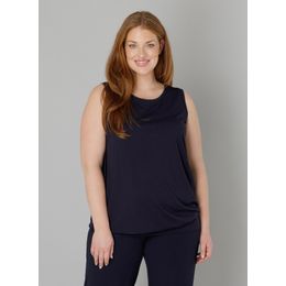 Damen Longtop "Yasmina", blau, Basic, Gr. 44, Base Level Curvy, unifarben, Jersey, Obermaterial: 94% Viskose, 6% Elasthan, Tops, Formgebendes