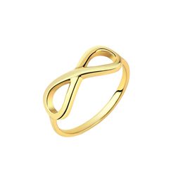 Vivance Damen Fingerring "925/- Sterling Silber vergoldet Infinity", 058 (18,5), Silber 925 (Sterlingsilber), gelb, Silber 925 (Sterlingsilber),