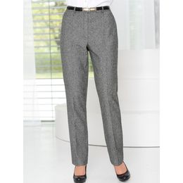 COME ON Damen B&uuml;gelfaltenhose, schwarz-wei&szlig;, Gr. 19, gemustert, mehrfarbig, 49% Wolle, 29% Polyester, 20% Baumwolle, 2% Elasthan, Hosen