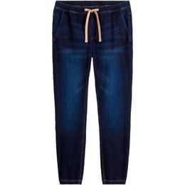 bonprix Herren Jogg Pants, blau, Gr. 52, unifarben, Denim/Jeans, Obermaterial: 95% Baumwolle, 4% Polyester, 1% Elasthan, Jeans, Regular Fit, mit