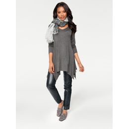 Damen Longshirt "Longshirt", grau, Gr. 44, Rick Cardona BY HEINE, unifarben, 95% Viskose, 5% Elasthan, Shirts
