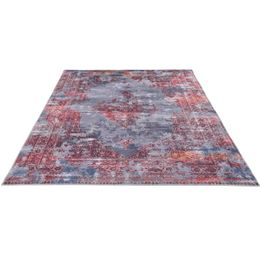 Teppich Gino Falcone, B:140cm H:3mm L:200cm, rot, Kunstfaser, Wohnzimmer, Teppiche, "Cecilia 067", Flachgewebe, bedruckt, Vintage Design