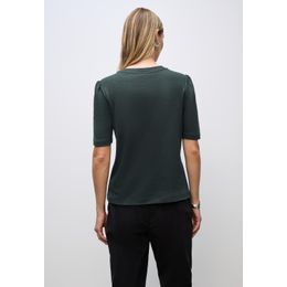 Street One Damen T-Shirtevernight gr&uuml;n, Gr. 38, unifarben, Jersey, Obermaterial: 50% Baumwolle, 50% Modal, Shirts, mit Raffung an den Schultern