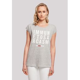 F4NT4STIC Damen T-Shirt "Big Bang Theory Immune To Sarcasm", grau, Gr. M, Obermaterial: 100% Baumwolle, Shirts, Damen,Premium Merch,Regular-Fit,Kurze