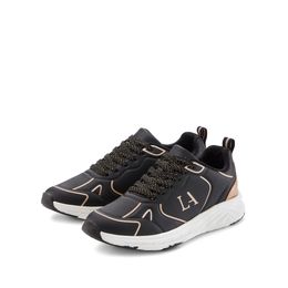 Lascana Damen Sneaker "Freizeitschuh, Schn&uuml;rschuh, Turnschuhe", Gr. 42, gold, Obermaterial: 100% Lederimitat. Decksohle: 100% Textilmaterial. Futter: