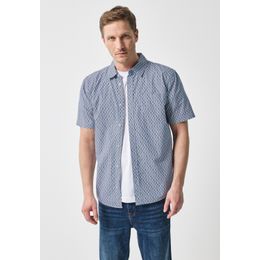 Street One MEN Herren Kurzarmhemd, wei&szlig;, Gr. XL, gemustert, Web, 100% Baumwolle, Hemden, aus reiner Baumwolle