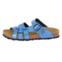 Lico Damen Pantolette "Slipper Bioline Flora", Gr. 37, blau, Synthetik, Schuhe