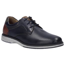 Josef Seibel Herren Schn&uuml;rschuh "Stuart 02", Gr. 44, blau, Leder, kontrastfarbene Details, Schuhe, Komfortschuh, Businessschuh, Sneaker in